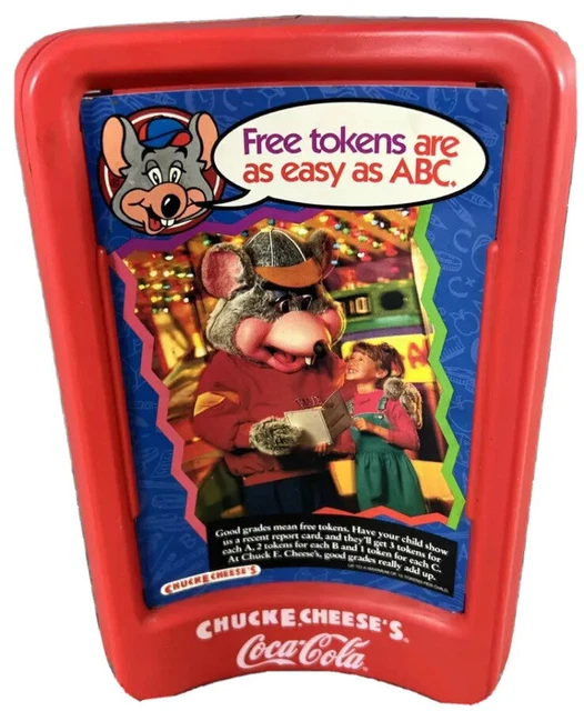 RARE: 90S VTG CHUCK E CHEESE SHOWBIZ PIZZA TIME COCA COLA TRIPLE SIDED ...