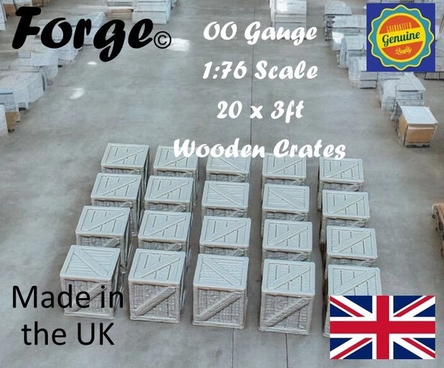 WOODEN CRATES 3FT Model Train Railway Station Freight New OO HO Gauge ...