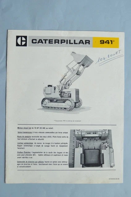 UNE FICHE TECHNIQUE - Caterpillar - 941 EUR 5,00 - PicClick FR