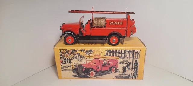 TEKNO DENMARK FIRE LADDER TRUCK FALCK 351 TIN PLATE Early edition 1935 ...