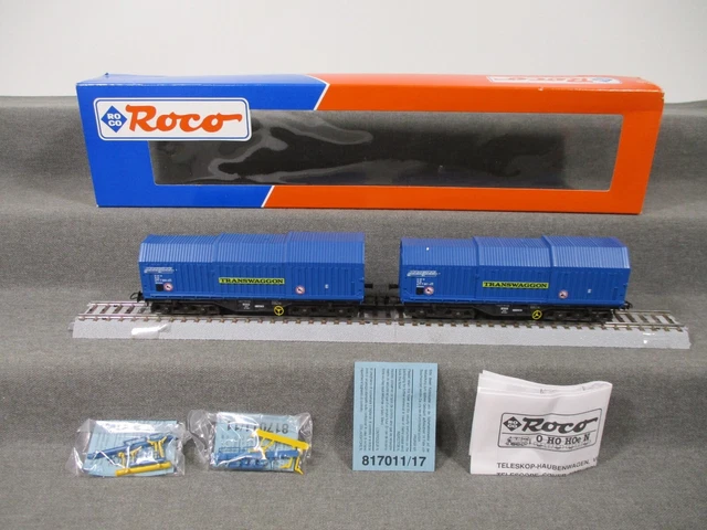 ROCO AC SPUR H0 44076 Güterwagen Teleskophaubenwagen der DB in OVP EUR ...