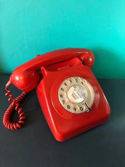 VINTAGE RETRO RED 8746 Rotary GPO Telephone BT 1970s 1980s working £23. ...