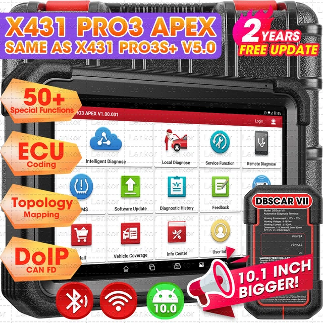 2024 LAUNCH X431 PRO3 APEX PRO3S+ ECU Key Coding All System Diagnostic ...