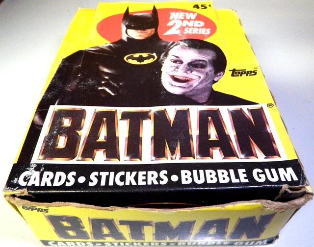 TOPPS 1989 DC Batman full box of 36 wax bubble gum trading card packs ...