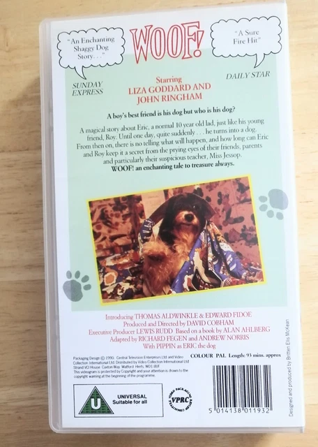 WOOF! VHS VIDEO Dog Itv Citv Kids Childrens Liza Goddard John Ringham ...