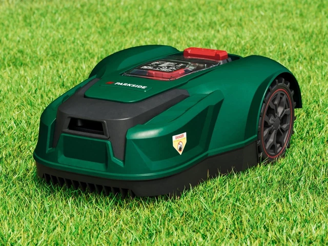 PARKSIDE ROBOT LAWNMOWER & Garage, Boundary Wire 3 Year Guarantee 20v ...