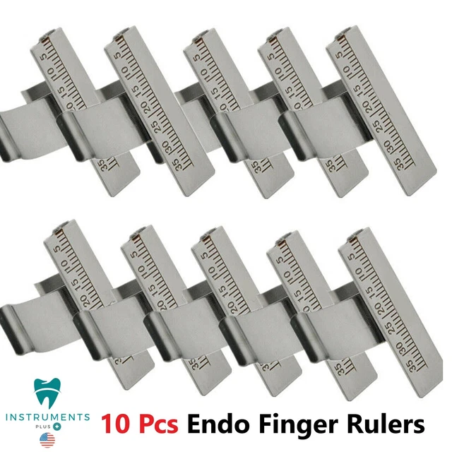 10X MEASURE SCALE Endodontic Ring Gauge Dental Endo Finger Rulers Ruler ...