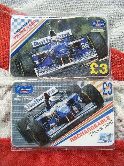 RENAULT FORMULA 1 Racing Williams Phonecards Rothmans F1 Phone Cards ...