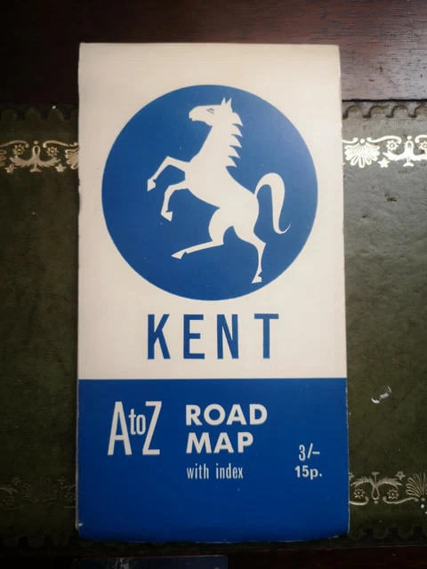 VINTAGE BRITISH MAP KENT A to Z ROAD MAP with index Geographer's Map Co ...