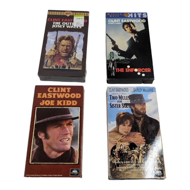 CLINT EASTWOOD VHS lot of 4, Outlaw Josey Wales, Joe Kidd, The Enforcer ...