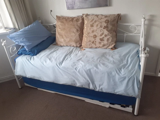 DAY BED/TWO SINGLE beds/one double bed with mattress rarely used 6ft 6 ...