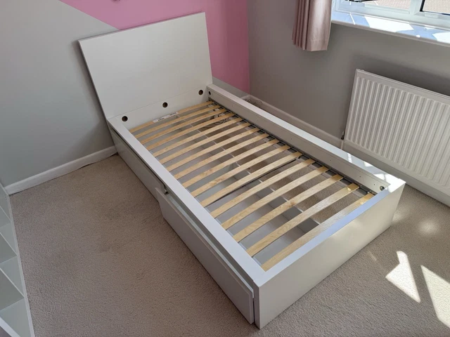 IKEA MALM SINGLE bed frame (with drawers) £50.00 - PicClick UK