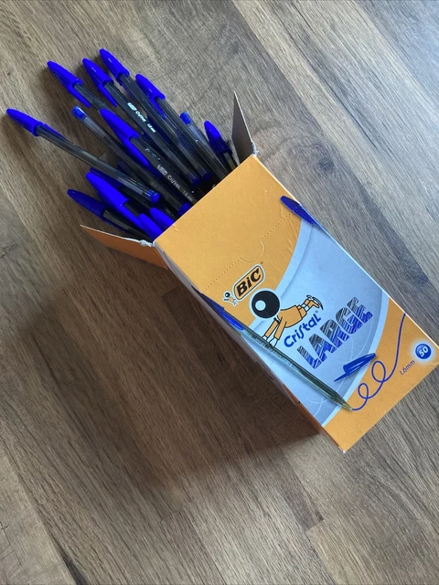 BIC CRISTAL 1.6MM Bold Blue Ballpoint Pens ( BOX 50 )BIC LARGE RANGE ...