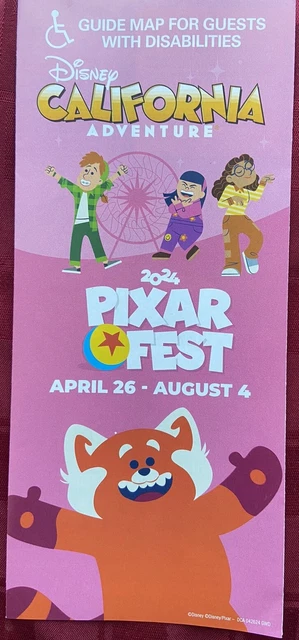 DISNEYLAND DCA PARK Guide Map Pixar Fest 2024 Guidemap Disabilities ...