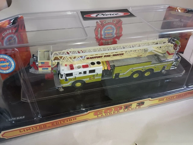 CODE 3 COLLECTIBLES Massport Boston-Logan Ladder Truck NO.12911 NMIB ...