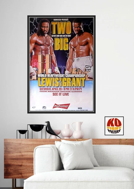 LENNOX LEWIS VS. MICHAEL GRANT : Original Budweiser CCTV Boxing Poster ...
