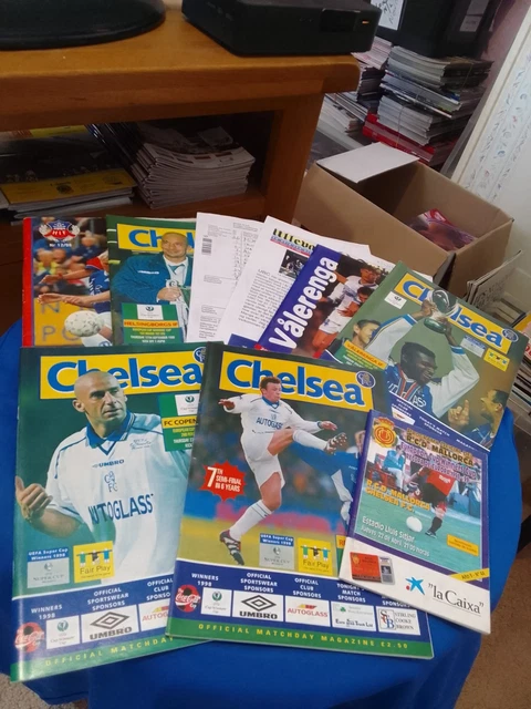 CHELSEA X 4 Home & x 3 Away 1998/1999 ECWC Programmes All Listed Inc ...