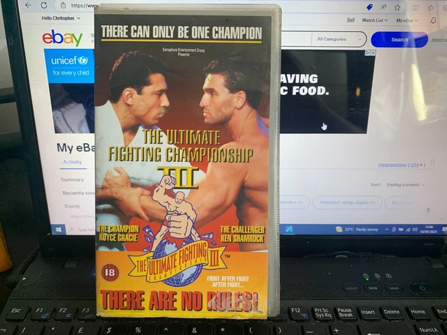 THE ULTIMATE FIGHTING Championship 3 (VHS) Royce Gracie / Ken Shamrock ...