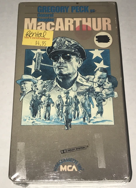 GENERAL DOUGLAS MACARTHUR VHS Movie Video Gregory Peck Original Box ...