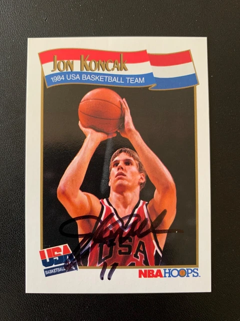 SIGNÉ JON KONCAK 1991-92 NBA Hoops #560 Card Team USA Autographe COA ...