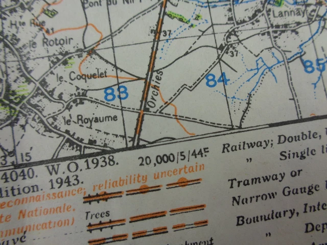 WW2 BRITISH MAP of BELGIUM entitled "TOURNAI" (+ ANTOING, LEUZE ...