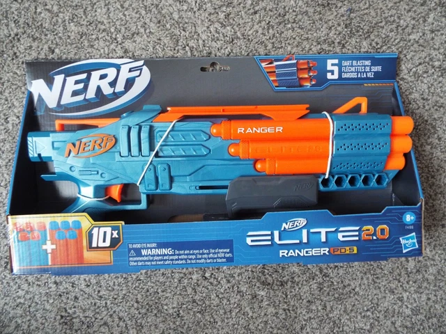 Nerf Elite 20 Ranger Pd 5 Blaster Dart Storage Pump Action 10 Darts 7986