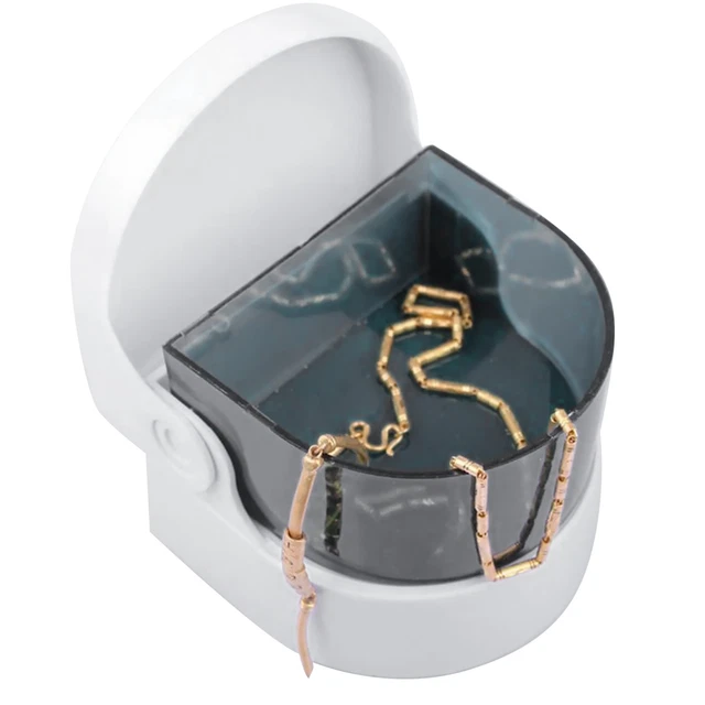 JEWELRY COMPACT CORDLESS Sonic Cleaner Ultrasonic Cleaner Bath Denture ...