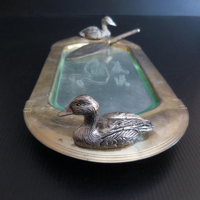 SERVICE FOIE GRAS métal argenté verre SILEA vintage art déco table ...