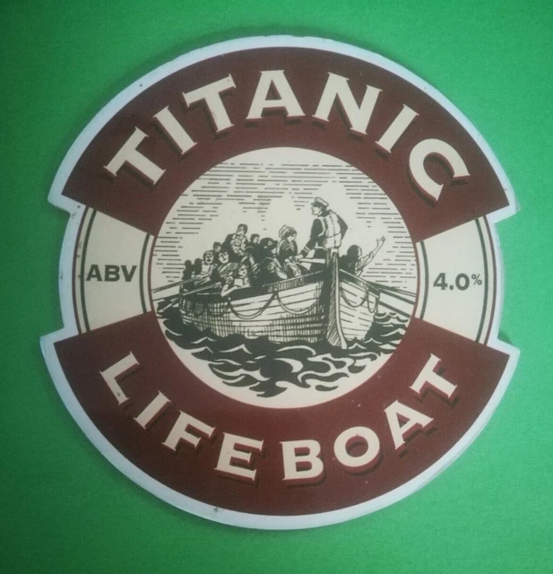 TITANIC BREWERY LIFEBOAT beer badge real ale pump clip front ...