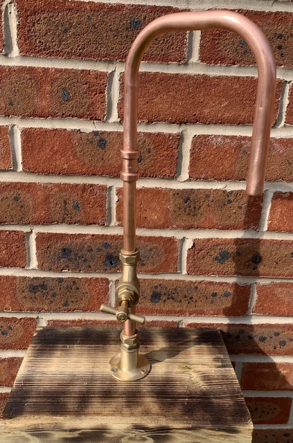 COPPER PIPE SWIVEL Tap - Rustic Vintage Industrial Kitchen Bathroom Tap ...