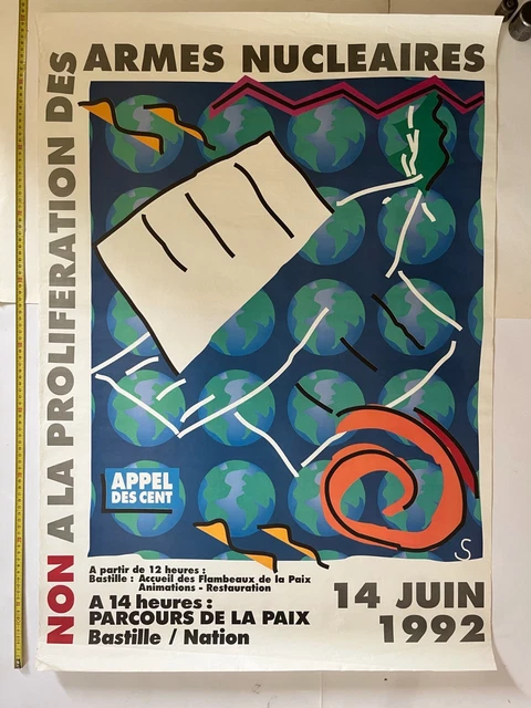 PARCOURS DE LA paix anti armes nucléaires 1992 vintage poster EUR 50,00 ...