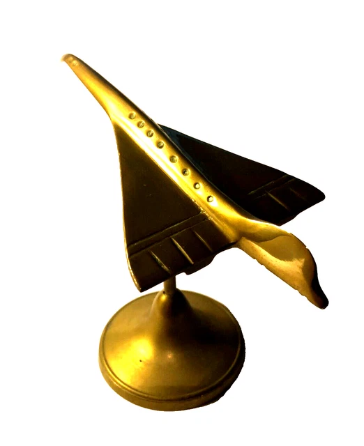 VINTAGE NOSTALGIC BRASS Model Of Concorde Aeroplane Stunning Detail £9. ...