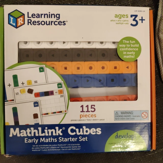 LEARNING RESOURCES MATHLINK Cubes Early Maths 100 Cube starter Set 3 ...
