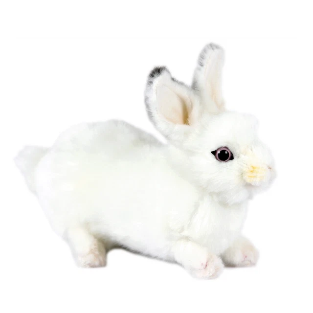 HANSA WHITE BUNNY RABBIT REALISTIC CUTE SOFT ANIMAL PLUSH TOY 20cm ...