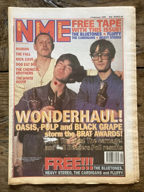 NME 3 FEBRUARY 1996 WONDERHAUL! OASIS PULP and BLACK GRAPE storm the ...