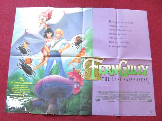 FERNGULLY: THE LAST Rainforest Quad Poster Folded Tim Curry S.mathis ...