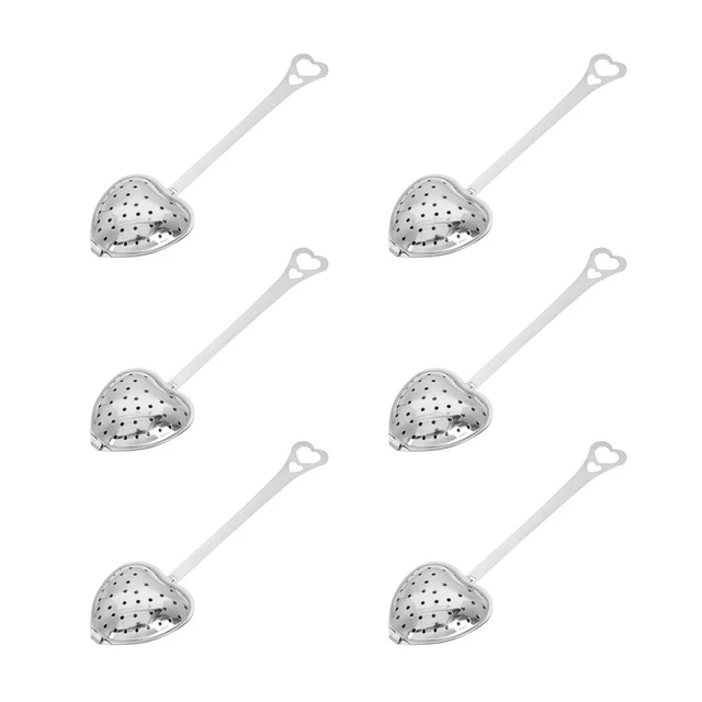 6 PCS TEA Strainer Stainless Steel Mesh Filter Strainers Creative Spoon ...