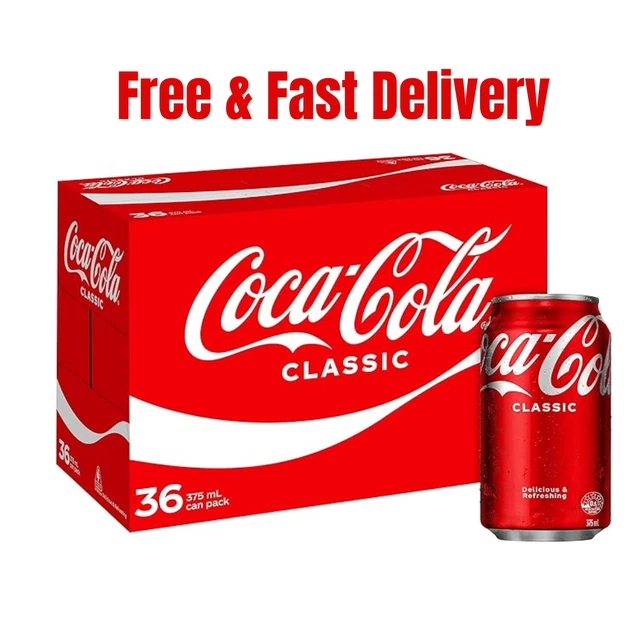 COCA-COLA CLASSIC SOFT Drink Multipack of 36 Cans 375mL EUR 31,09 - PicClick FR