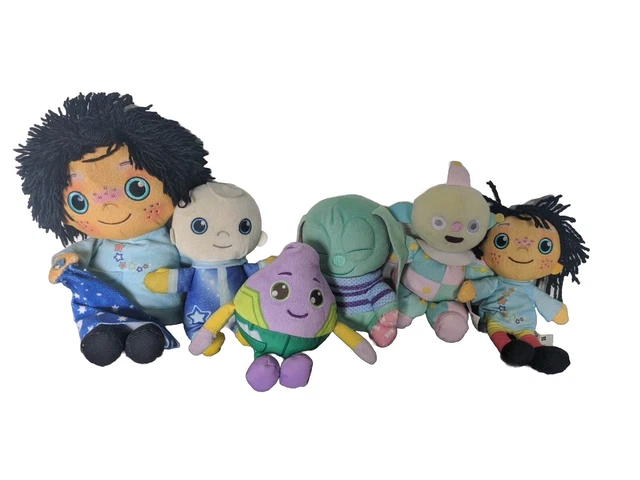 CBEEBIES MOON AND Me Full Set 6 Figure Plush Soft Toy Teddy Beanie ...