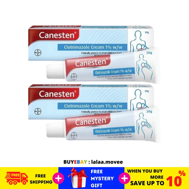 2 X CANESTEN Cream Antifungal Ringworm Infection Athlete's Foot 20g ...