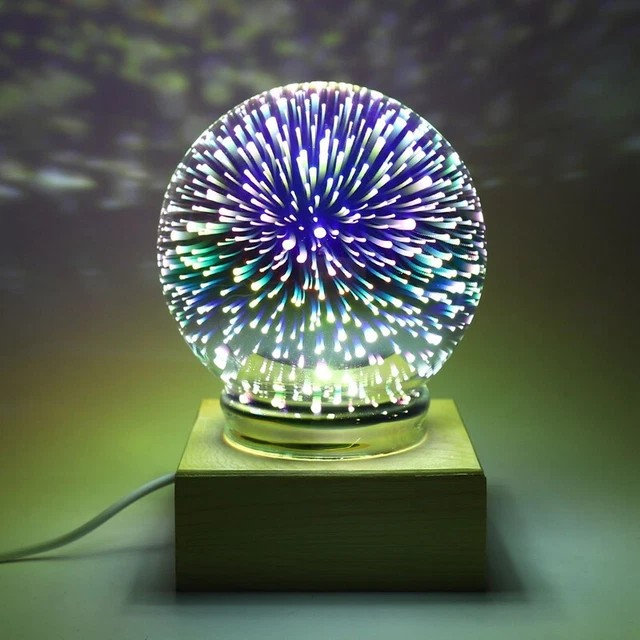 WOOD 3D Light Projector Ball 3D Lamp Usb Supply Bedroom Bedside ...