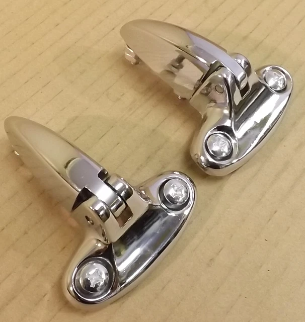 PAIR OF CLASSIC Mini Chrome Boot Hinges And Fixings - Bh1 £13.00 ...