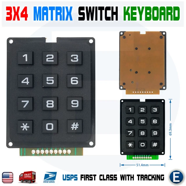 3X4 MATRIX ARRAY 12 Keys Switch Keypad Keyboard Module for MCU Arduino ...
