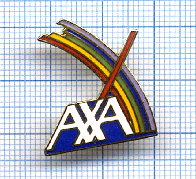 PIN'S LOGO DU groupe d' Assurances AXA avec couleurs arc en ciel EUR 9 ...
