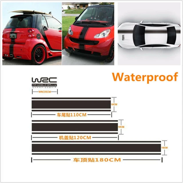 POPULAR Car Body Roof Trunk Side Door Decal Vinyl Stripe Decals ...