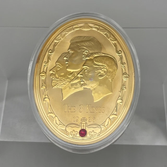 YEAR OF THREE Kings 1936 Large Oval Medallion Gold Plated Coin (2016) £ ...