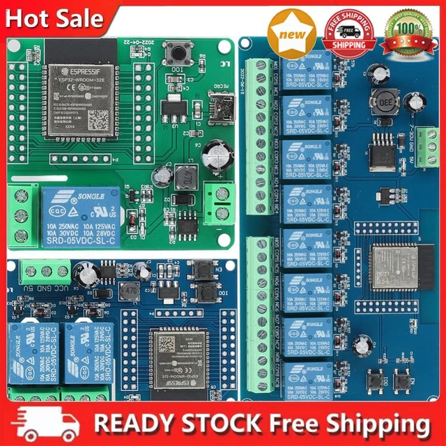 ESP32 POWER SUPPLY Module 1/2/8 Channel ESP32-WROOM Development Board ...