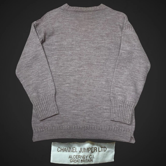 CHANNEL JUMPER LTD Pure Wool Beige Pink 42” Alderney Pullover Knit ...