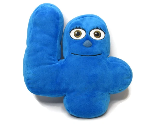 NUMBERJACKS NUMBER 4 Four Plush Soft Toy Blue Cbeebies TV Show Gosh ...