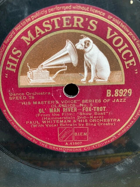 78 U/MIN SCHALLPLATTE. Paul Whiteman. Bix Beiderbecke. Bing Crosby. Es ...